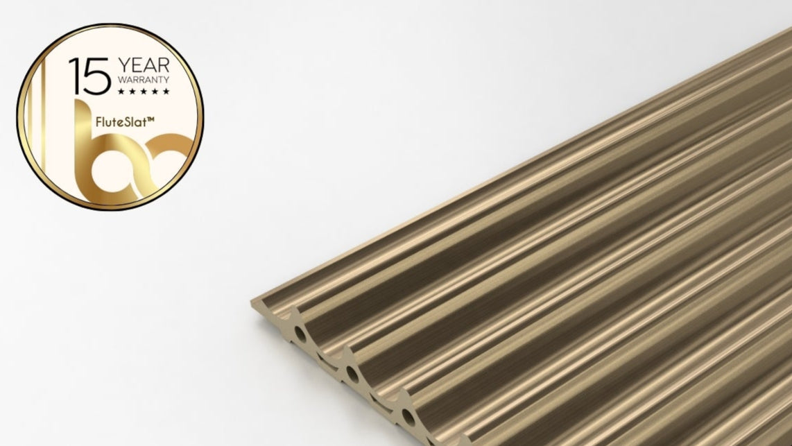 FluteSlat™ London Brushed Gold Wall Panel - 705 – Bamboo Charcoal